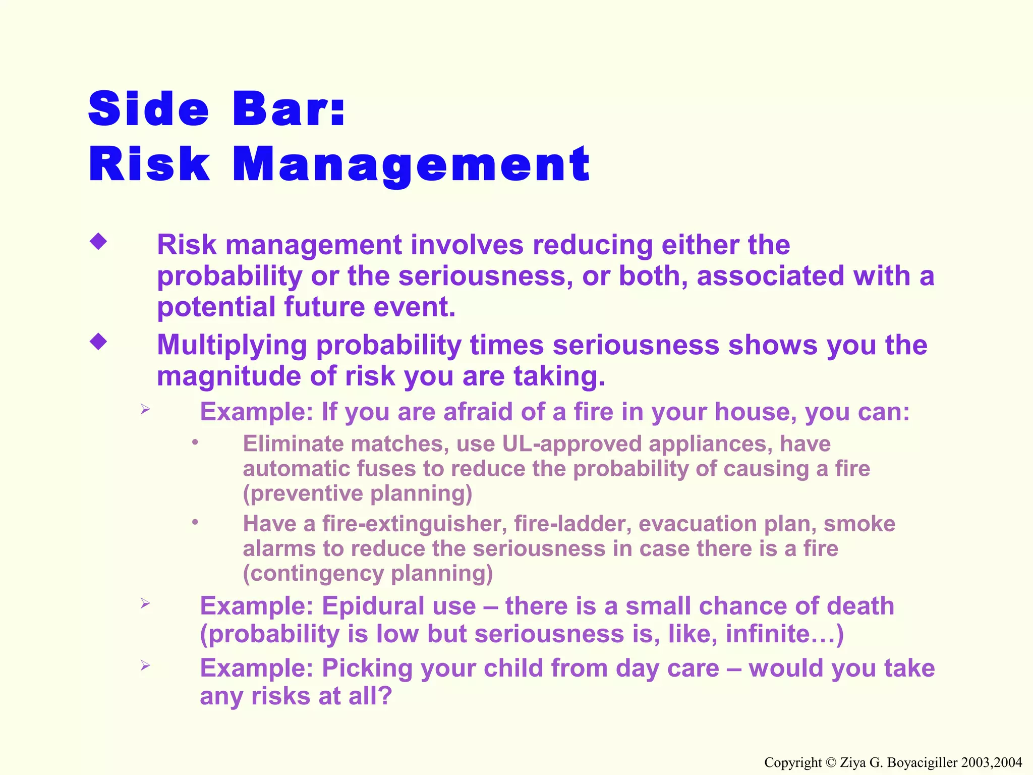 Entrepreneurship risk management | PPT