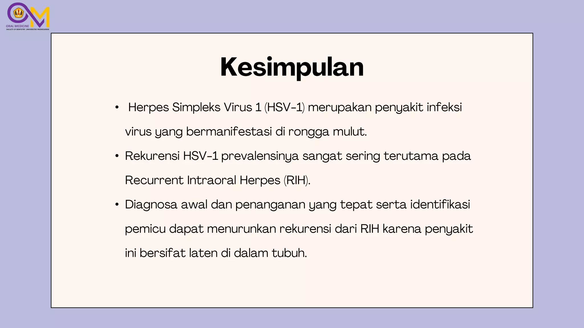 Eris Nurul Rahmadhini - 160721220004 - Recurrent Intraoral Herpes ...
