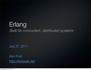Erlang: Bult for concurrent, distributed systems | PDF | Programming Languages | Computing