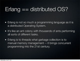 Erlang: Bult for concurrent, distributed systems | PDF | Programming Languages | Computing
