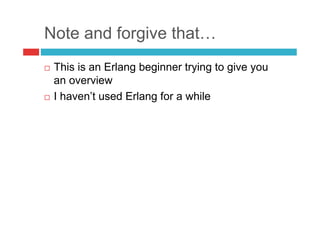Erlang, an overview | PPT
