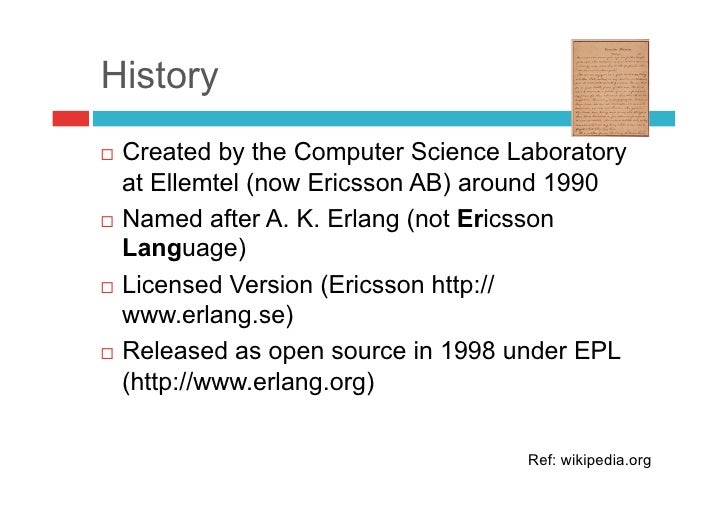 Erlang, an overview