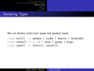 Optional Type Specification in Erlang | PDF