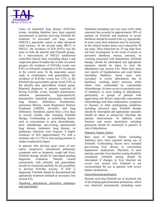 Erlotinib Tablet USP Taj Pharma SmPC | PDF