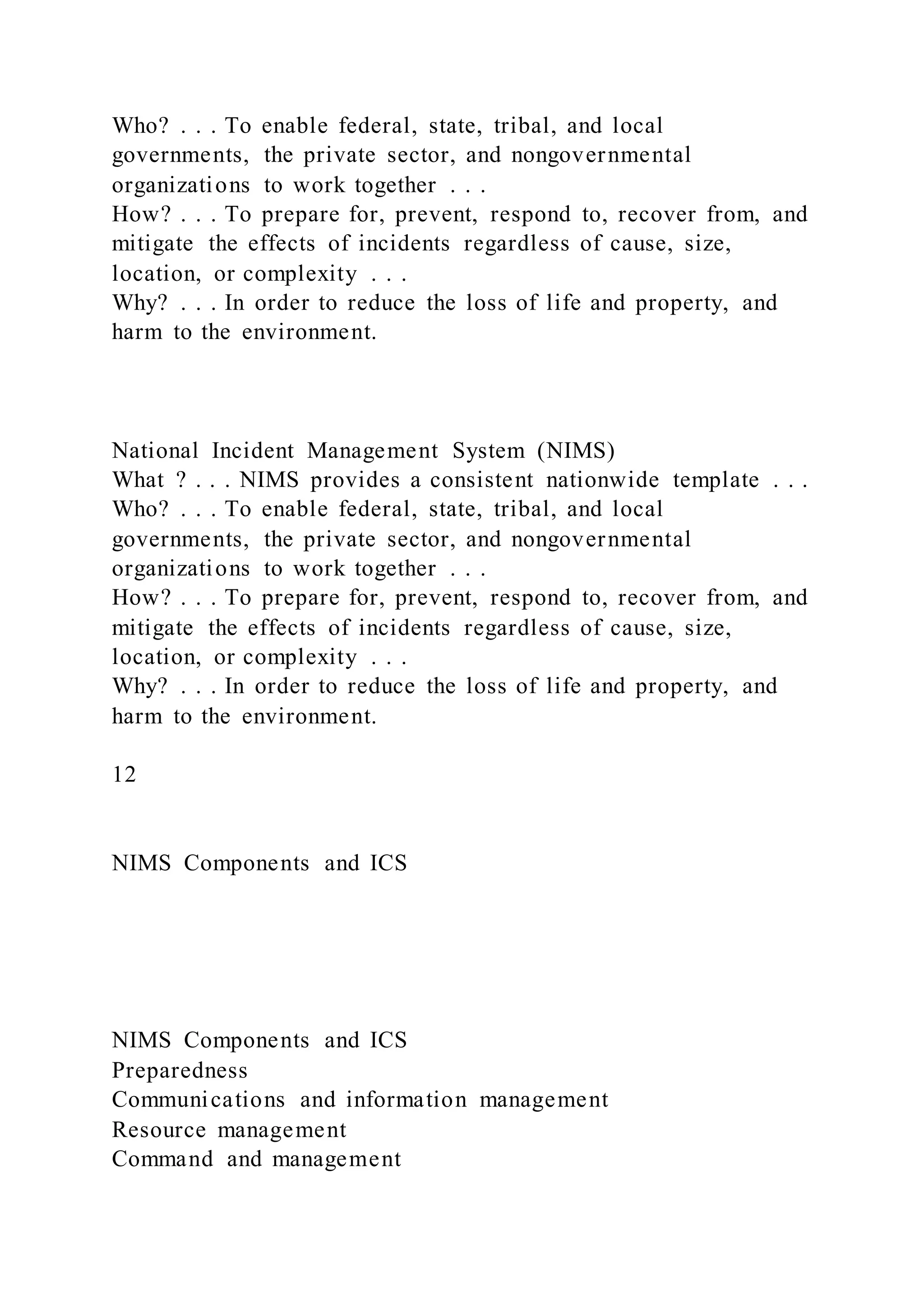 ERM 1200 Introduction to Emergency ManagementModule 1 Chapter | PDF