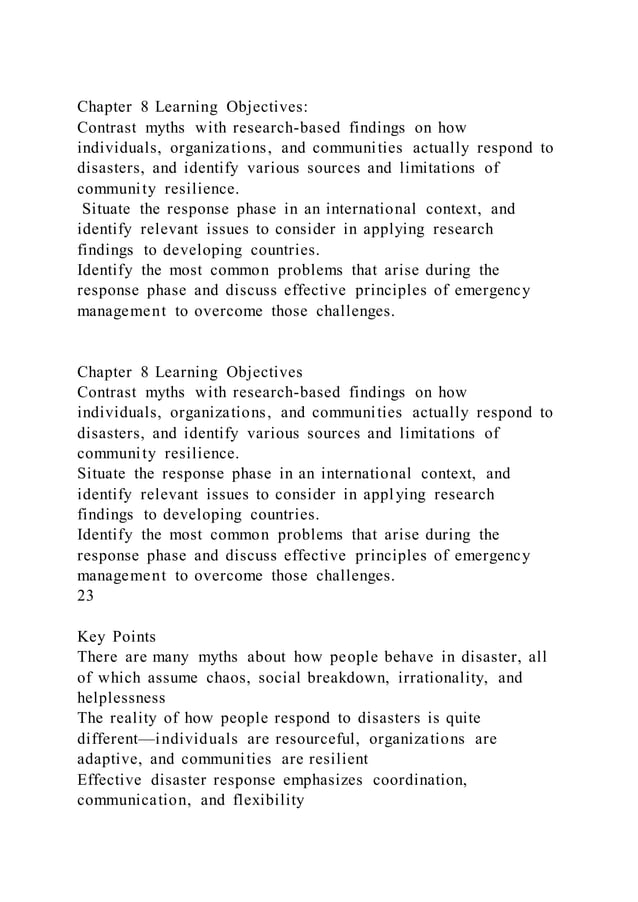 ERM 1200 Introduction to Emergency ManagementModule 2 Chapter | PDF