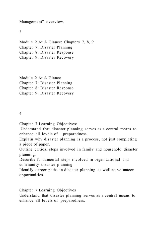 ERM 1200 Introduction to Emergency ManagementModule 2 Chapter | PDF