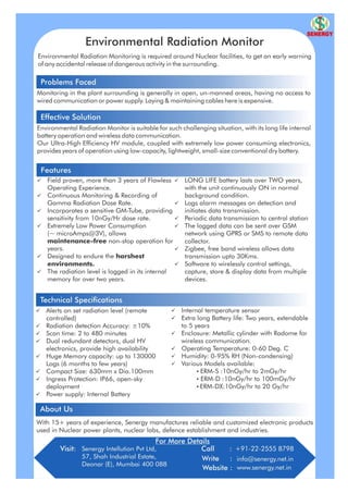 Environmental Radiation Monitor-Standalone, battery powered, Wireless ...