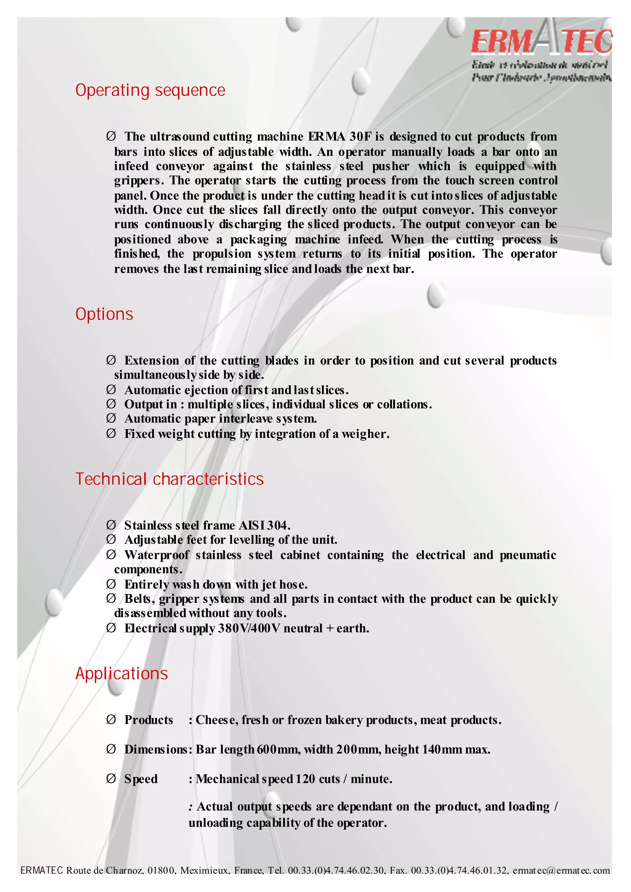 Masina de portionat/ feliat branzeturi si specialitati din carne | PDF