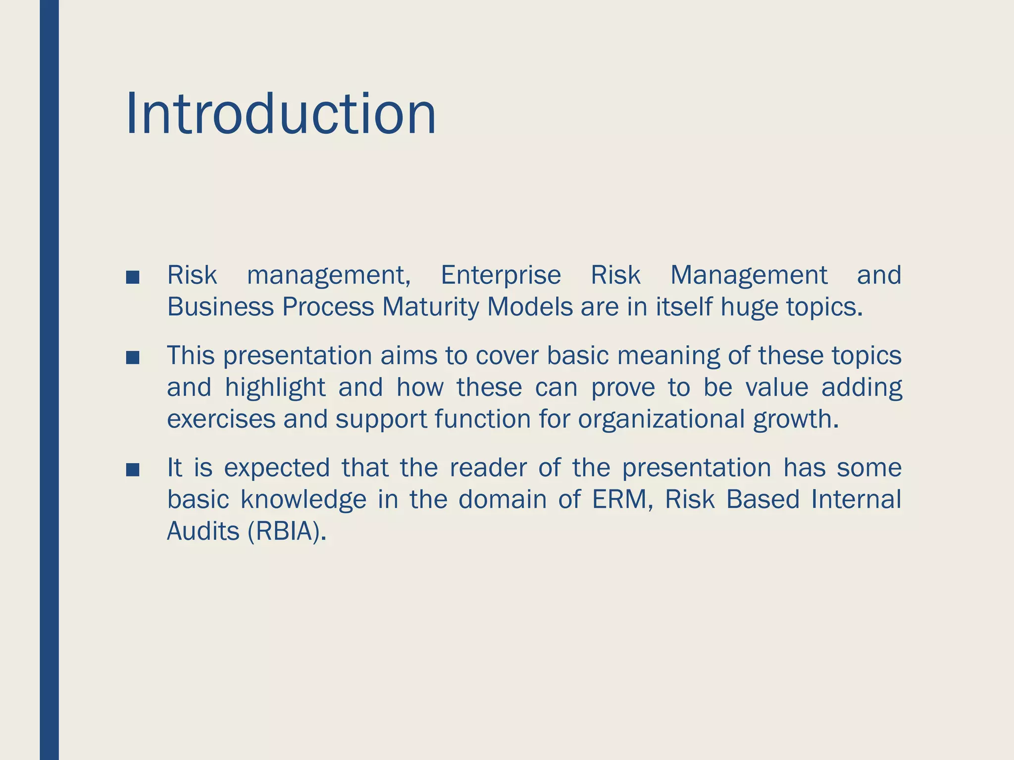 Basics Of ERM and BPMM | PPT