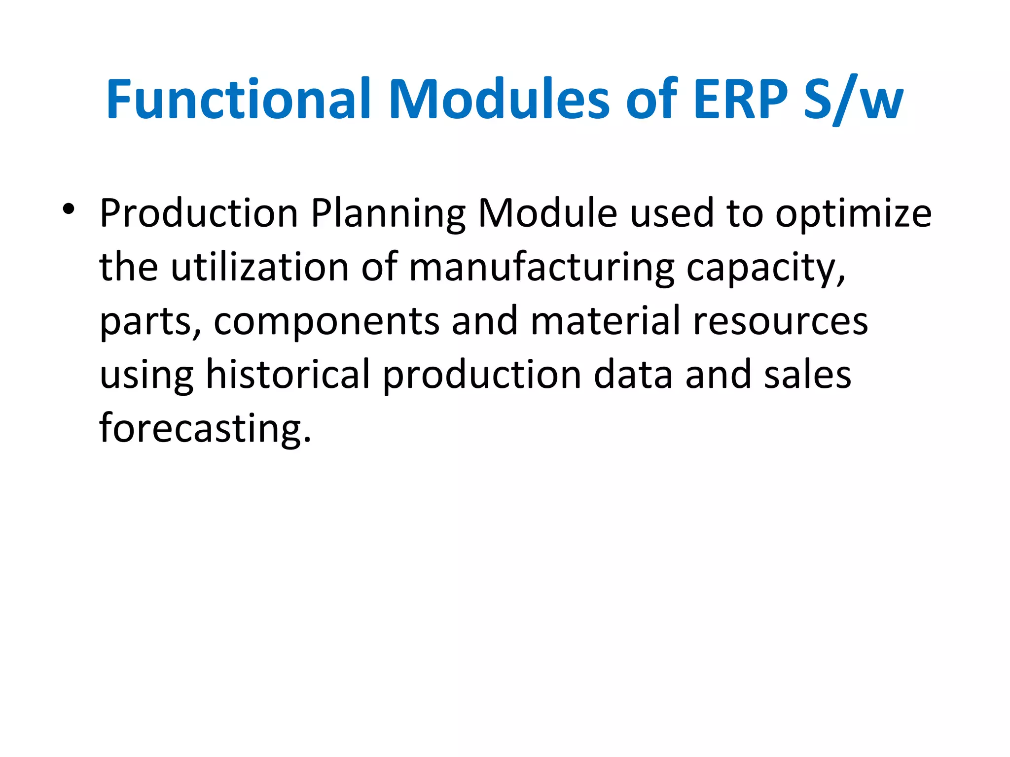 Functional Modules of ERP By Dr. B. J. Mohite | PPT