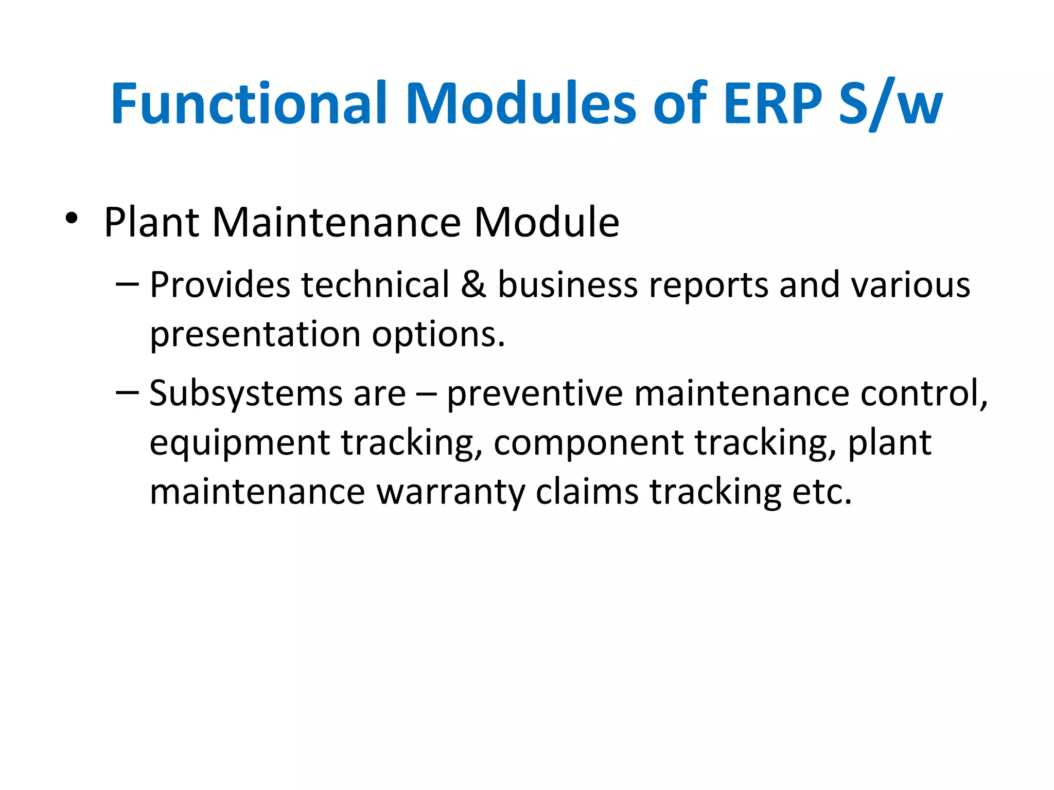 Functional Modules of ERP By Dr. B. J. Mohite | PPT