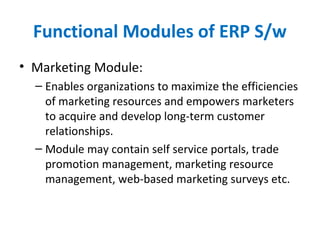 Functional Modules of ERP By Dr. B. J. Mohite | PPT