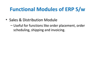 Functional Modules of ERP By Dr. B. J. Mohite | PPT