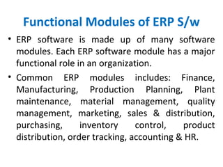 Functional Modules of ERP By Dr. B. J. Mohite | PPT