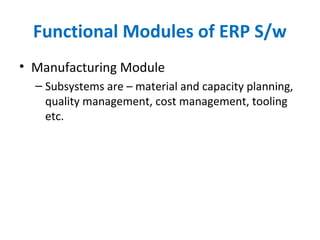 Functional Modules of ERP By Dr. B. J. Mohite | PPT