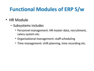Functional Modules of ERP By Dr. B. J. Mohite | PPT