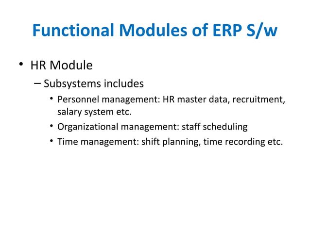 Functional Modules of ERP By Dr. B. J. Mohite | PPT