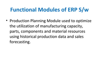 Functional Modules of ERP By Dr. B. J. Mohite | PPT