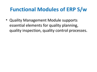 Functional Modules of ERP By Dr. B. J. Mohite | PPT