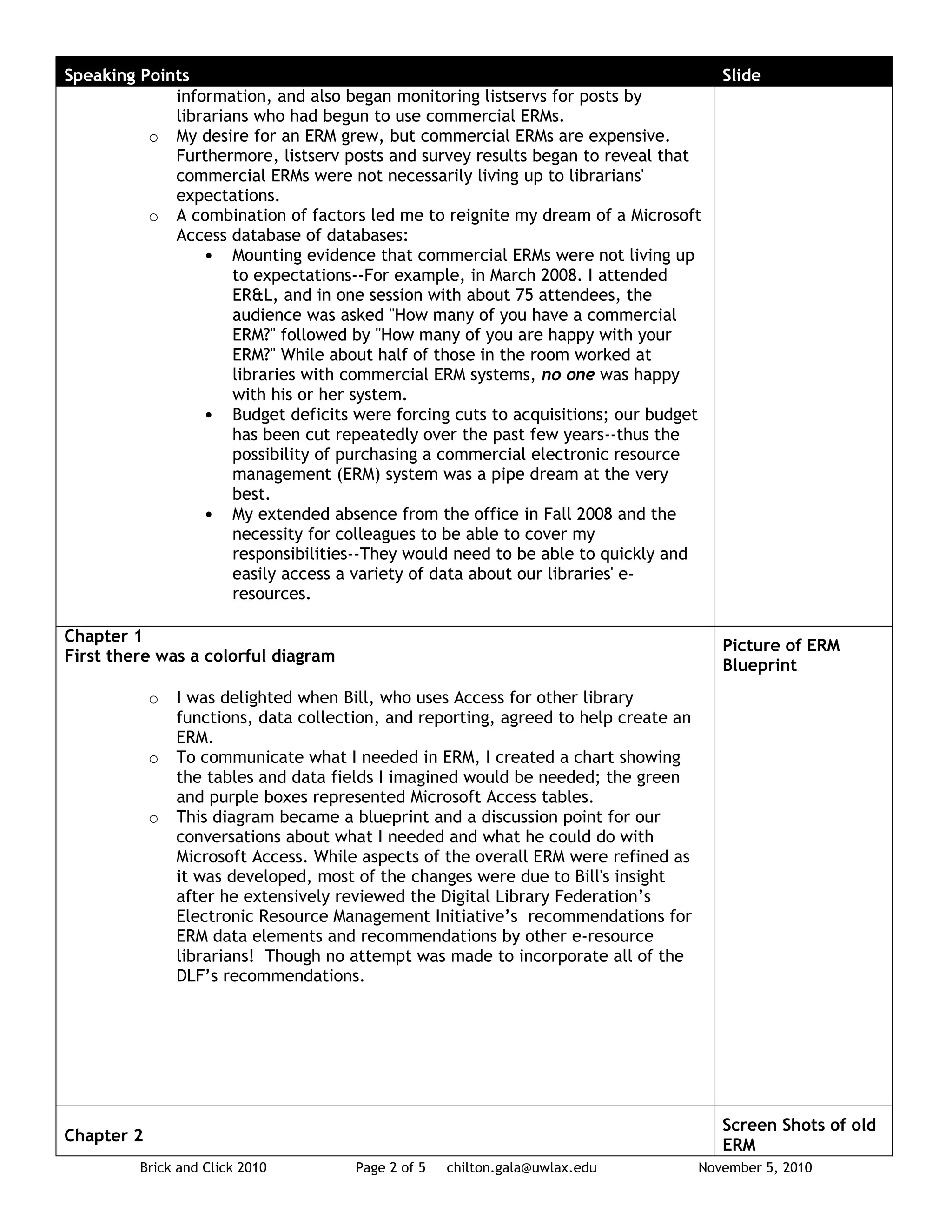 ERMes: An Open Source ERM (Speaker's Notes) | PDF