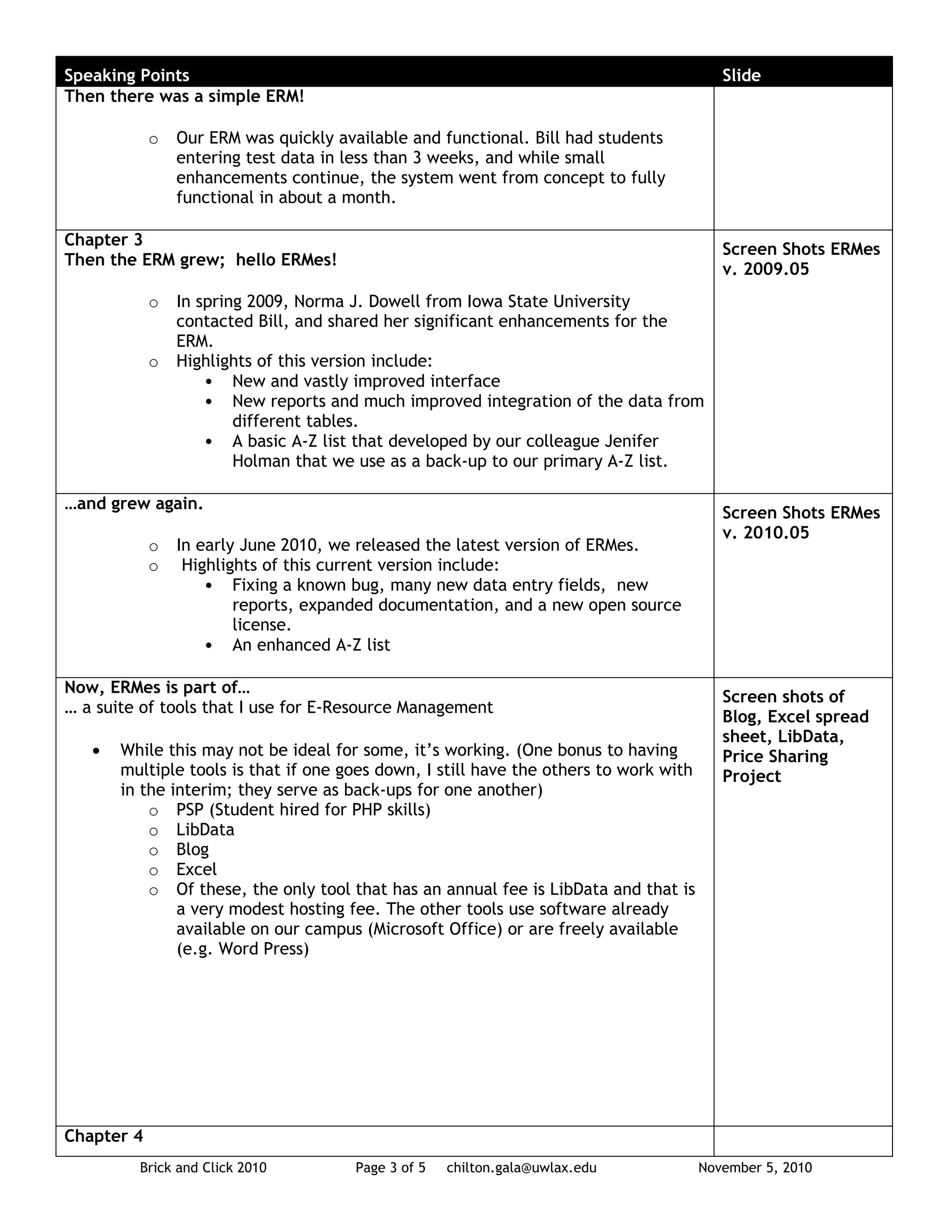 ERMes: An Open Source ERM (Speaker's Notes) | PDF