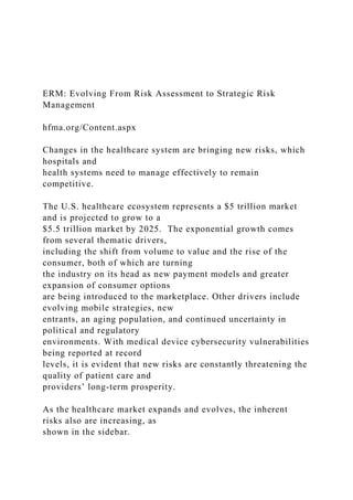 ERM Evolving From Risk Assessment to Strategic RiskManageme.docx