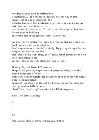 ERM Evolving From Risk Assessment to Strategic RiskManageme.docx