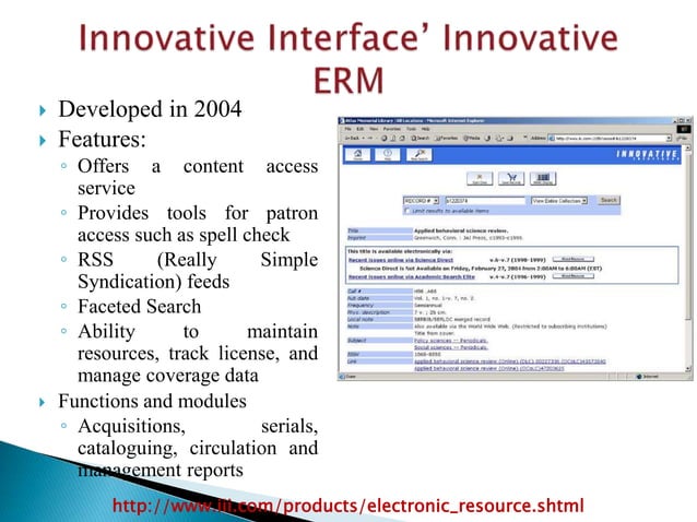 Electronic Resource Management in the library | PPTX