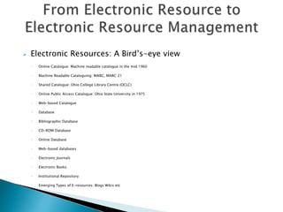 Electronic Resource Management in the library | PPTX