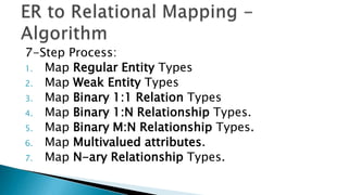 ER model to Relational model mapping | PPTX