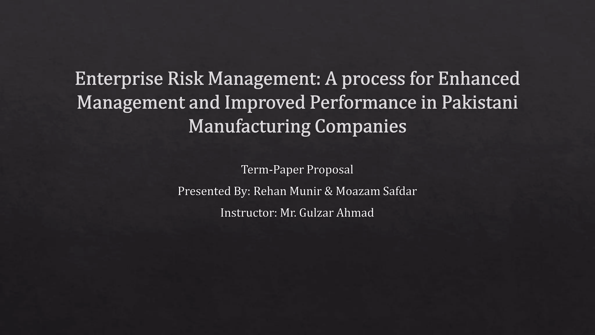 Erm presentation | PPTX