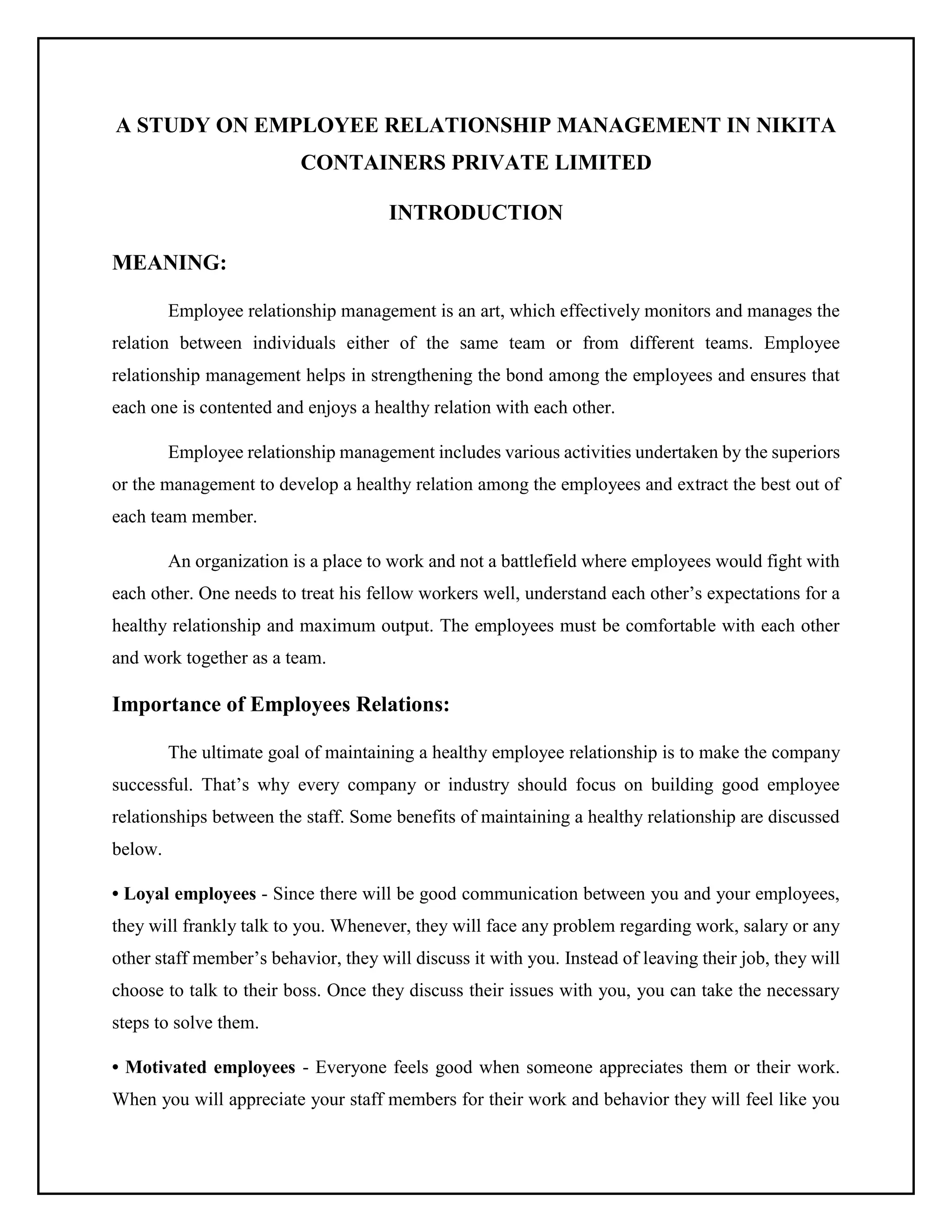 Employees Relationship Management College project report.docx