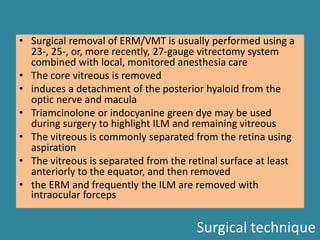 Epiretinal membrane and vitreomacula traction in updates by Panit ...