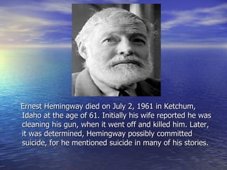Ernest Hemingway | PPT
