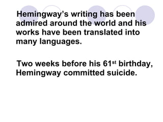 Ernest Hemingway | PPT