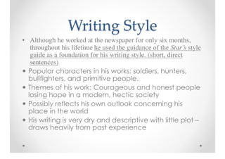 Ernest Hemingway | PDF | Death, Injury, or Military Conflict ...