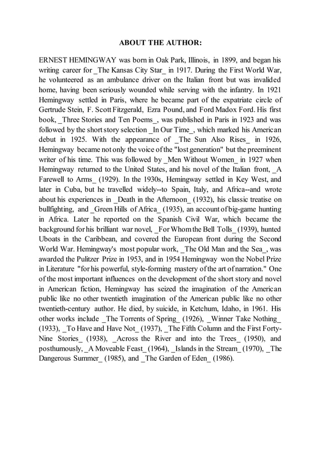 Ernest Hemingway, A Farewell to Arms.DOCX