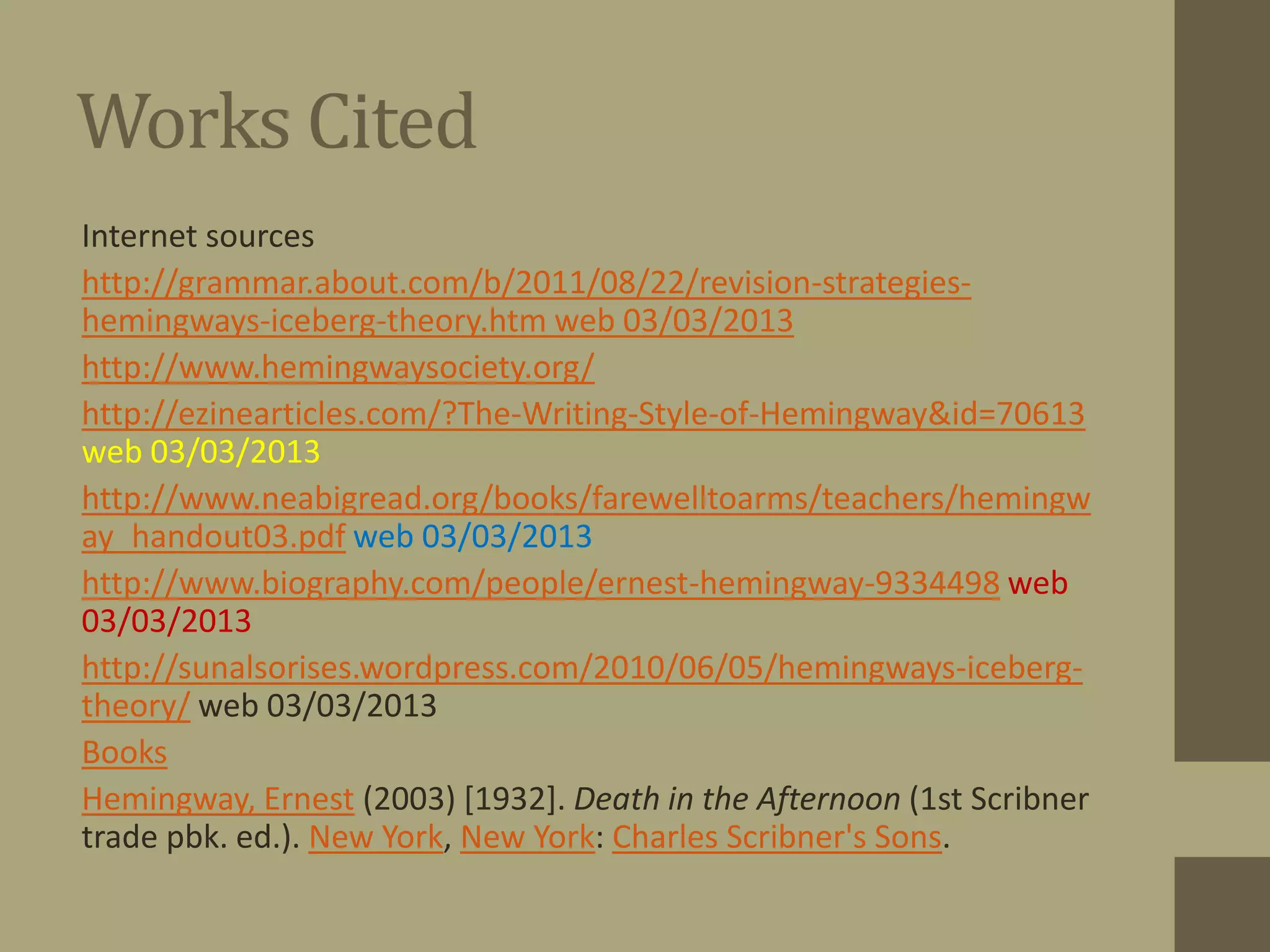 Ernest hemingway and his work | PPTX
