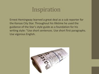 Ernest hemingway and his work | PPTX