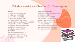 ERNEST HEMINGWAY and his works.pptx