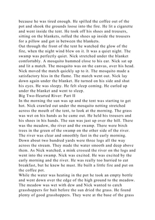 ERNEST HEMINGWAYBig Two-Hearted River Part I1The train went o.docx