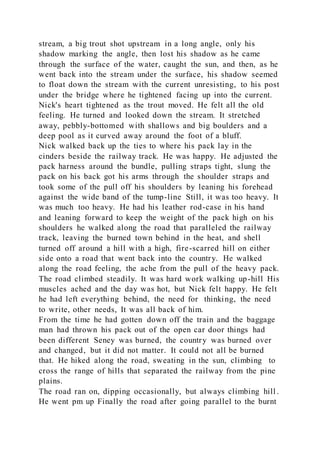 Ernest hemingway big two hearted river part i the train wen | PDF