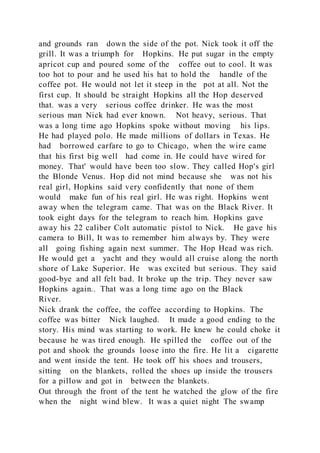 Ernest hemingway big two hearted river part i the train wen | PDF