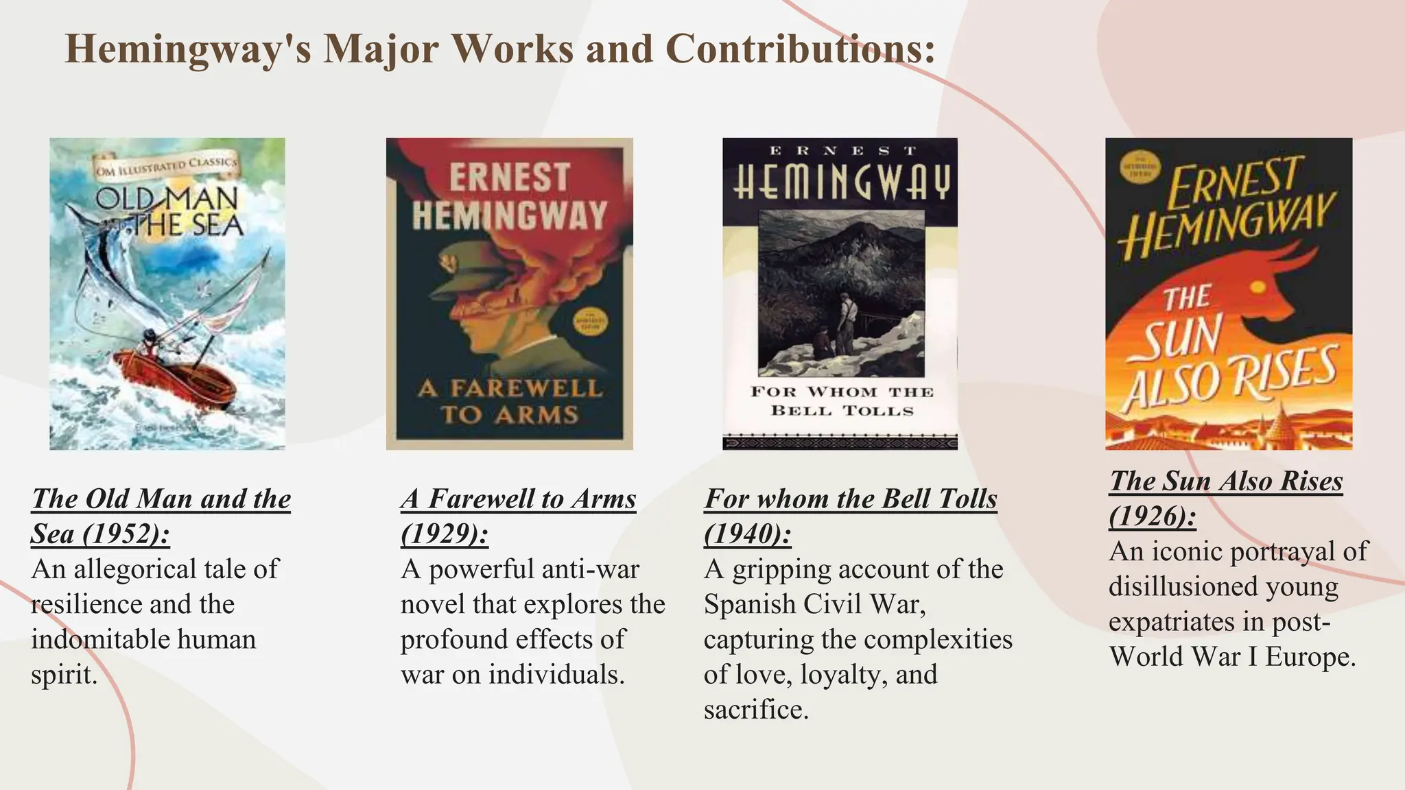 Ernest Hemingway's For Whom the Bell Tolls | PPTX