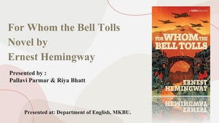 Ernest Hemingway's For Whom the Bell Tolls | PPTX
