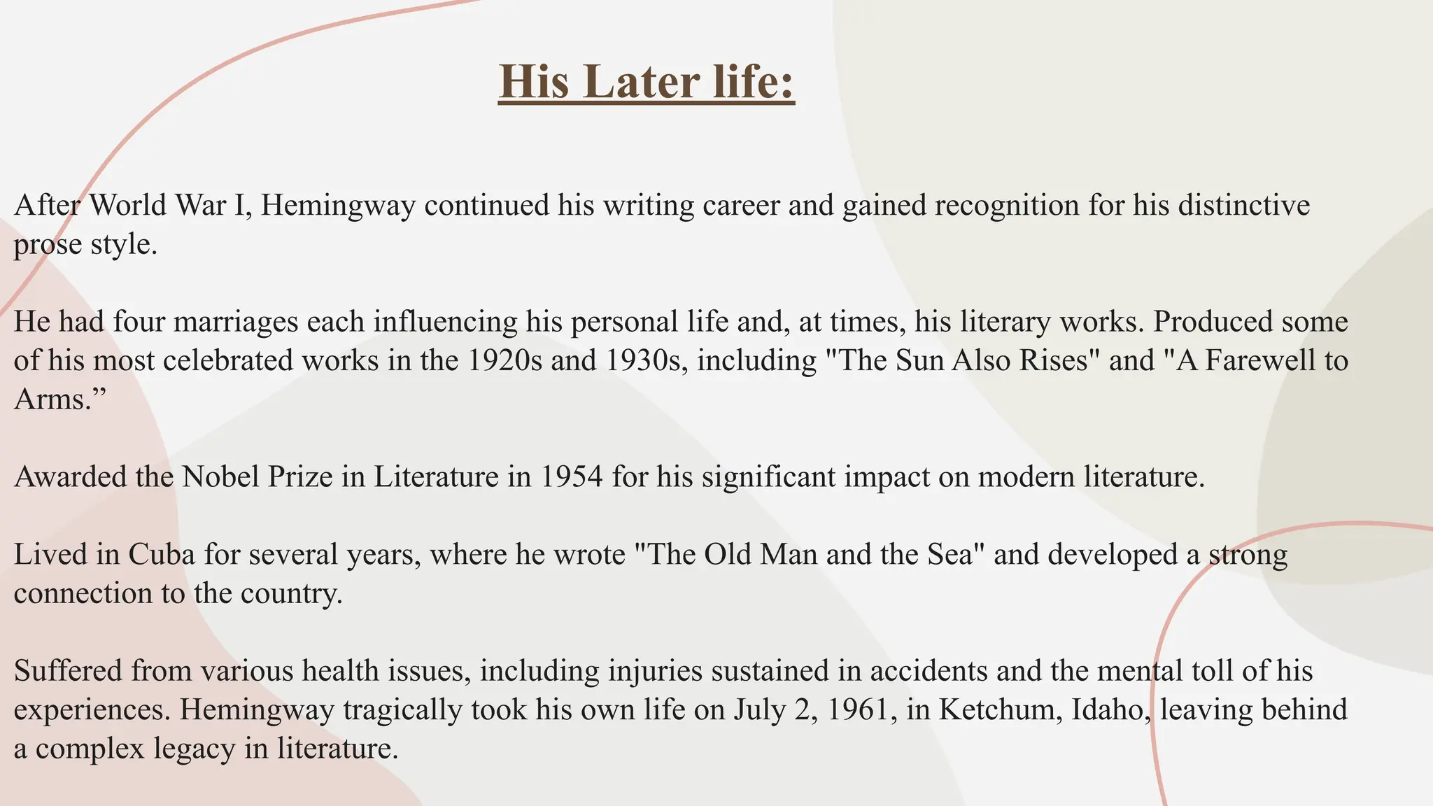 Ernest Hemingway-For Whom the Bell Tolls | PPT