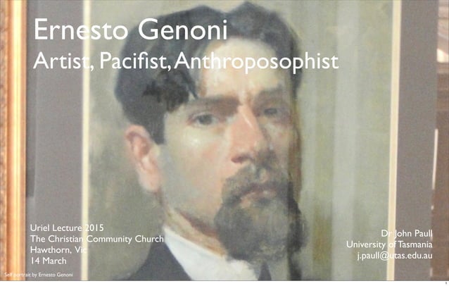Ernesto Genoni, Artist, Pacifist, Anthroposophist | PPT