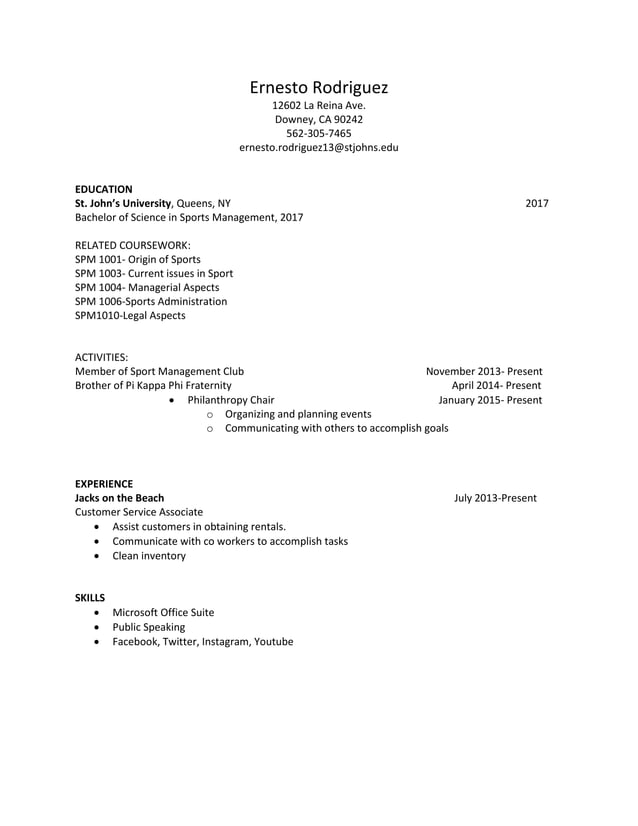 Ernesto rodriguez resume 2014 | DOCX | Technology & Computing