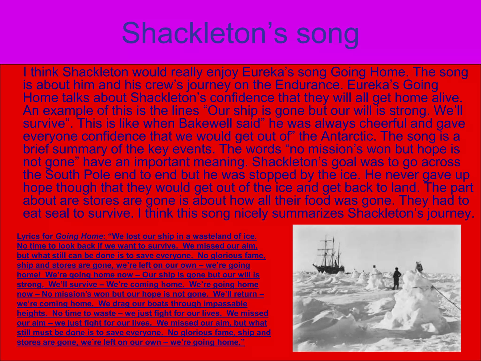 Ernest shackleton courage project | PPT